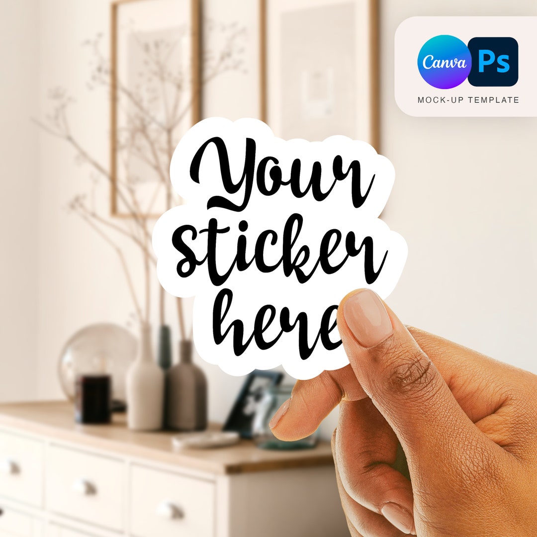Sticker Mockup Black Hand, Female Hand, Brown Hand, Fingers Holding ...
