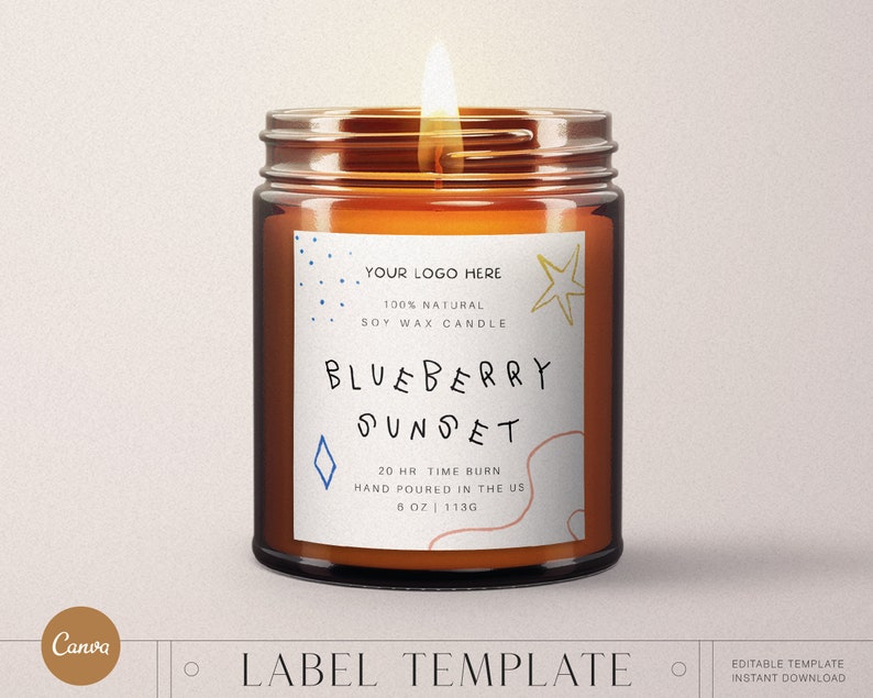Editable Candle Label Printable Candle Jar Sticker Canva - Etsy