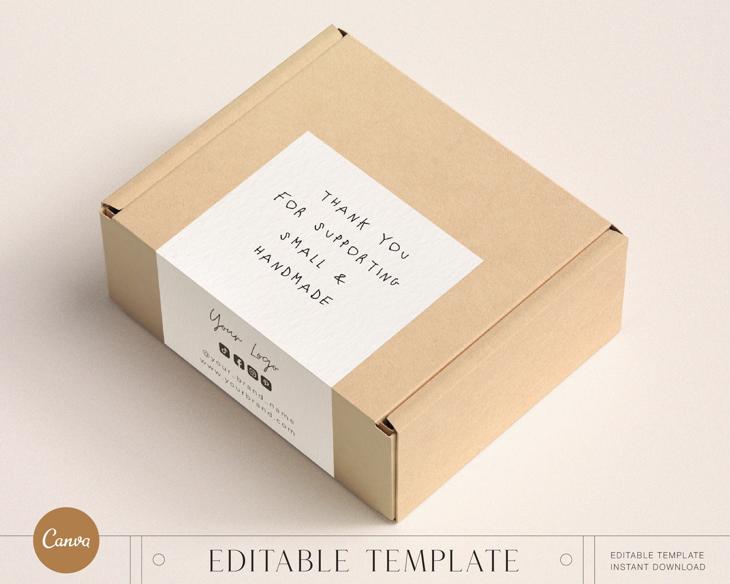 Box Seal Template Box Label Template Printable Packaging | Etsy Australia