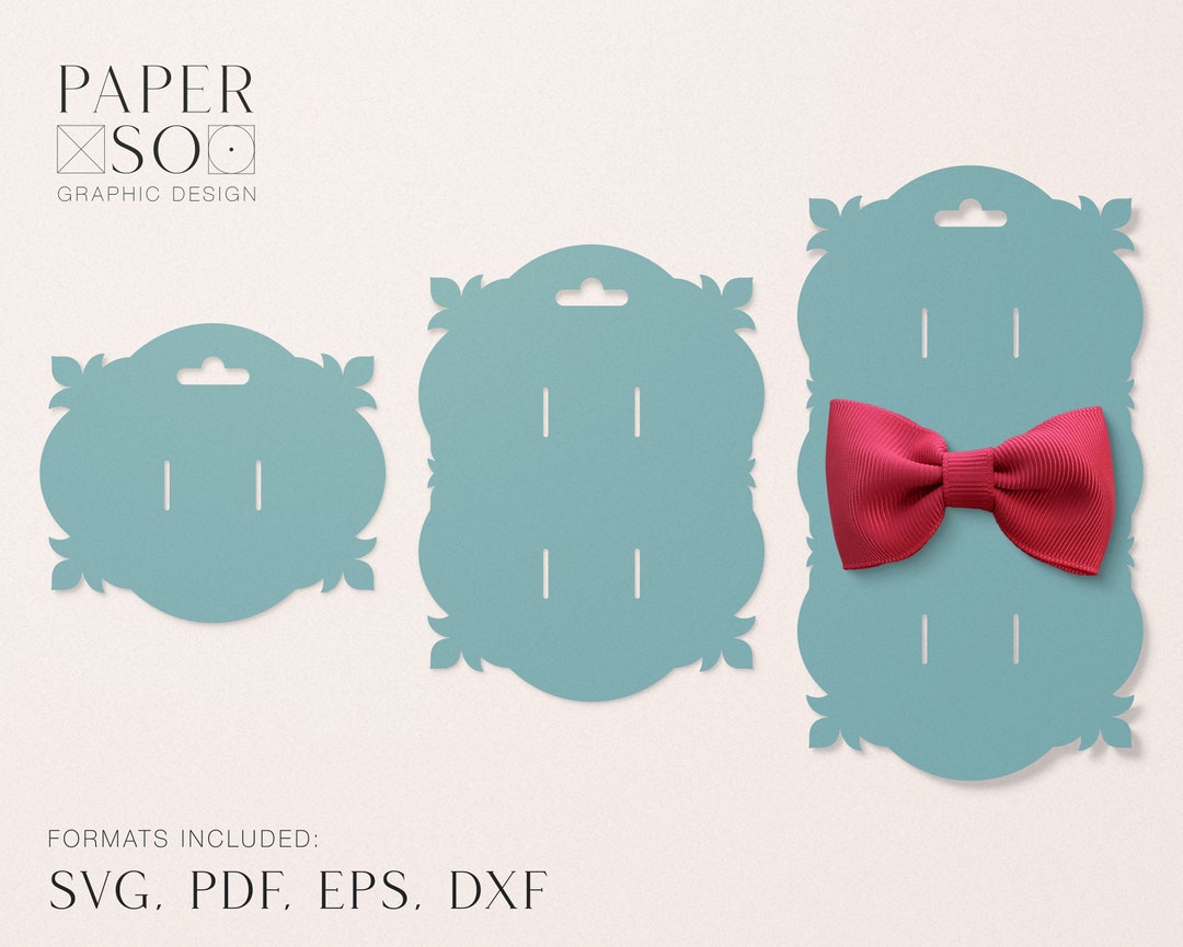 Hair Bow Display Card SVG, Hair Clip Card Template, Hair Accessories ...