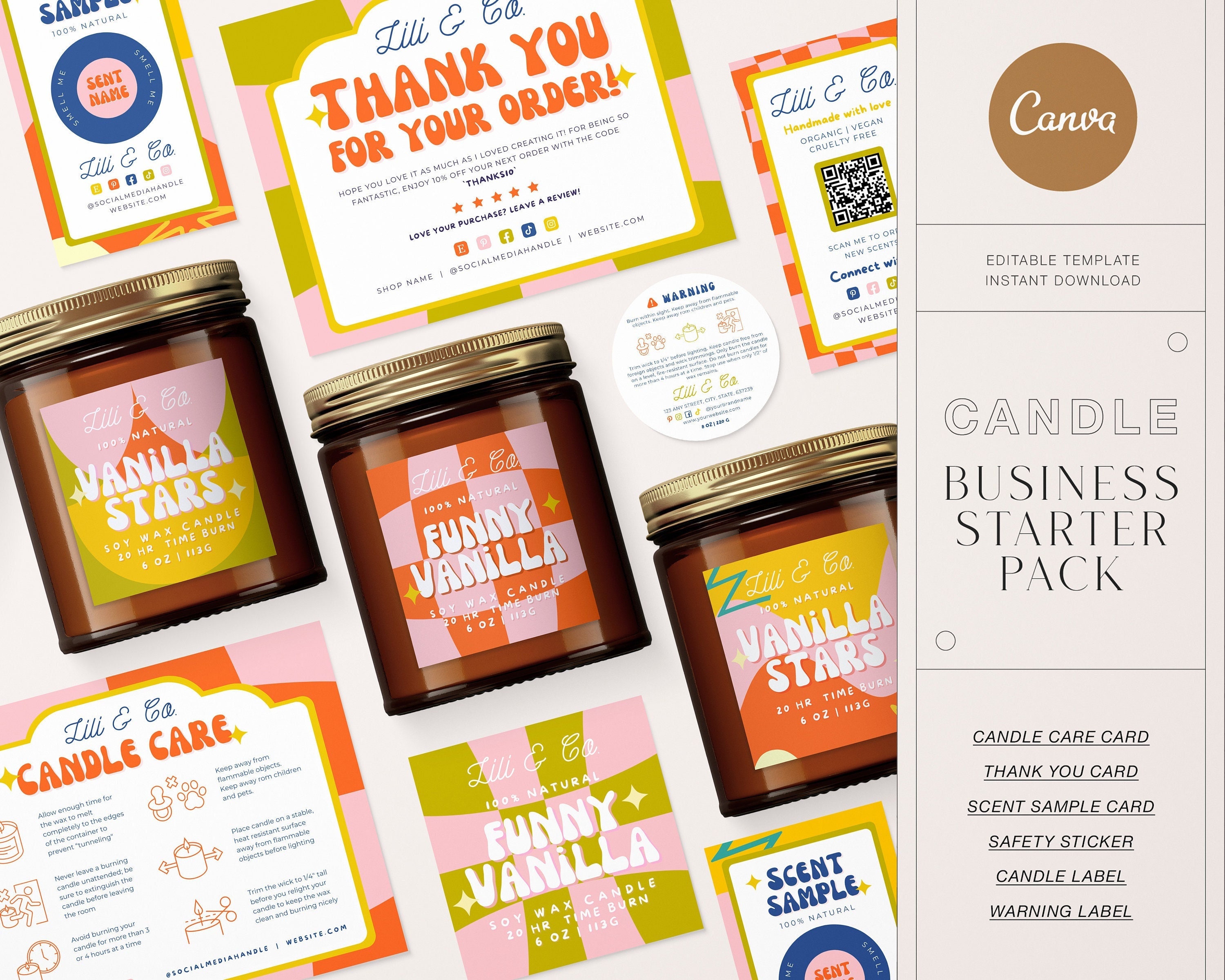 Editable Candle Business Bundle Candle Branding Bundle - Etsy