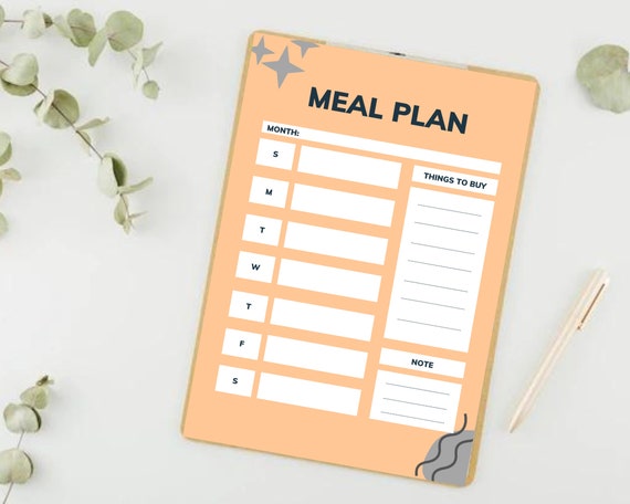 Meal Planner and Grocery List Google Sheets Digital Template - Etsy