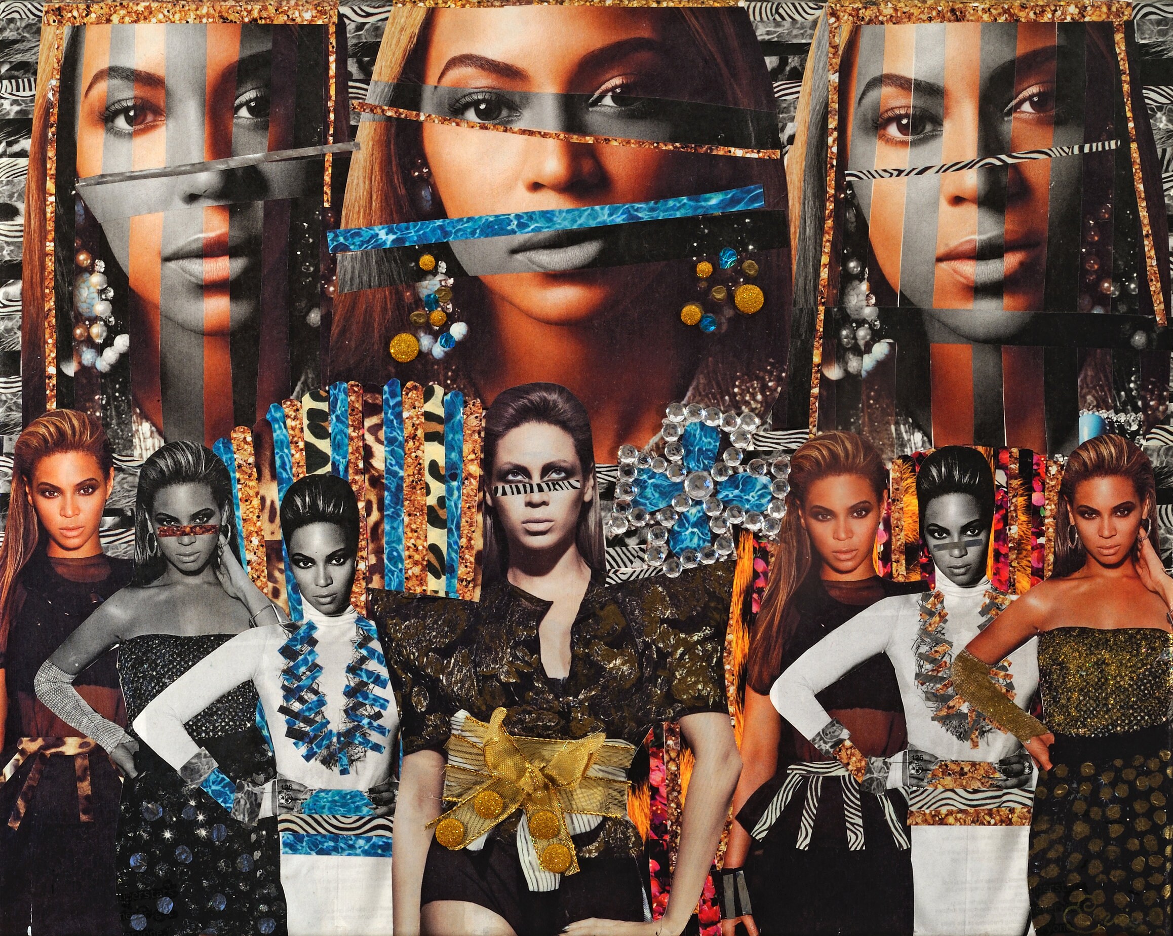 Original Fine Art Beyonce soldier Paper Collage - Etsy UK