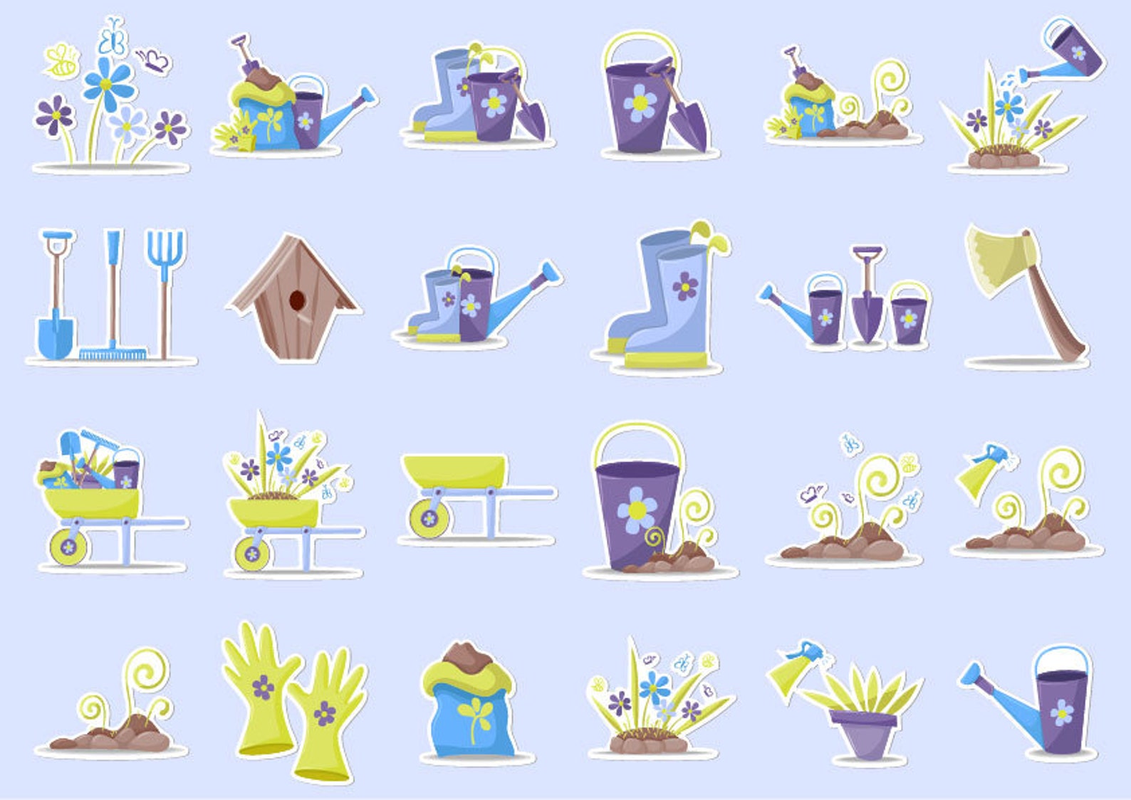 Gardening Tools Clipart Set. PNG - Etsy