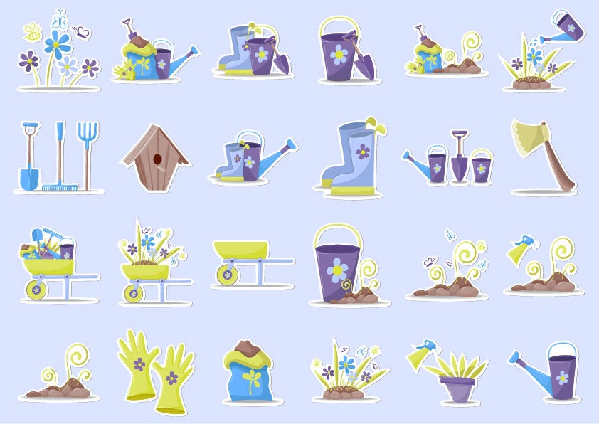 Gardening Tools Clipart Set. PNG - Etsy