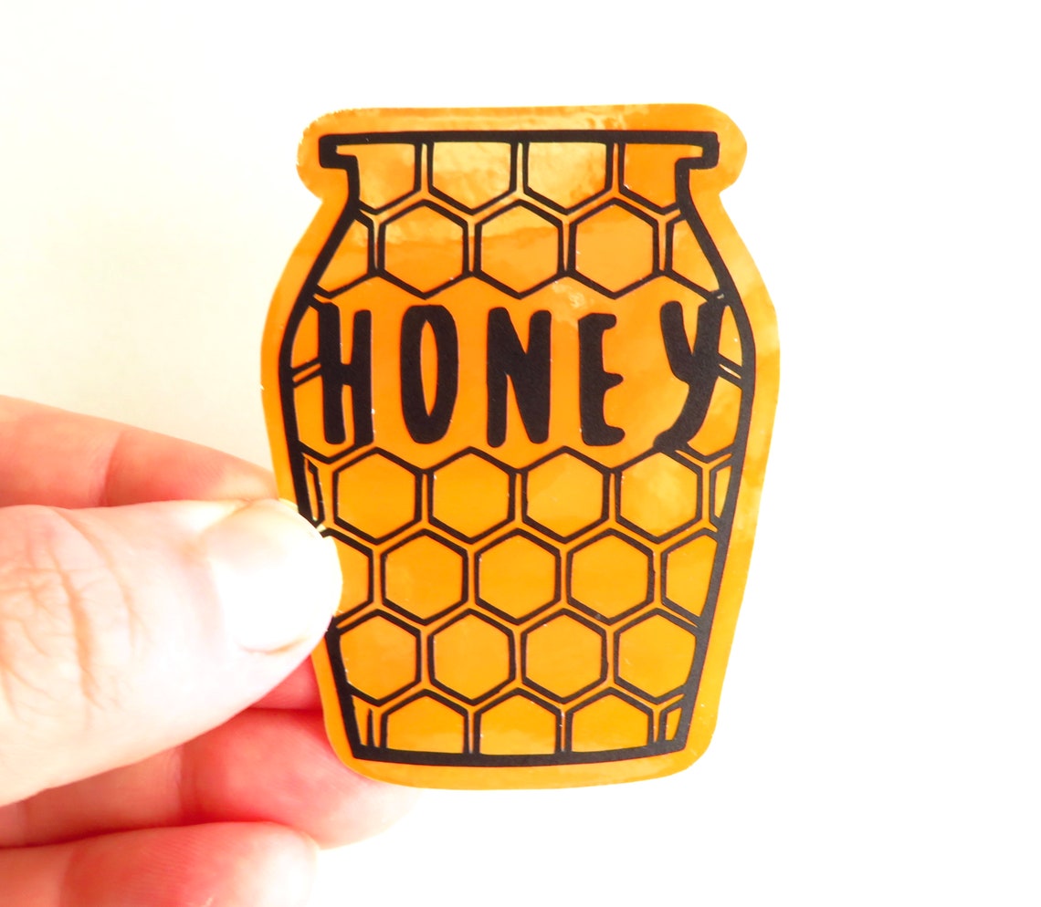 Honig Sticker holographic Wabenmuster | Etsy