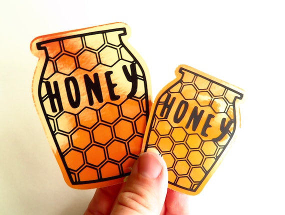 Honey Sticker Holographic Honeycomb Pattern | Etsy