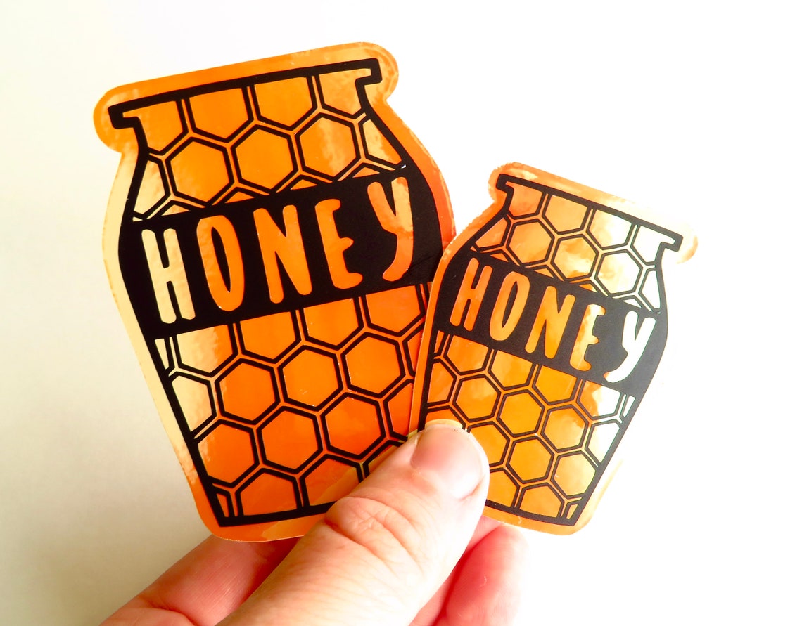 Honey Sticker Holographic Honeycomb Pattern | Etsy