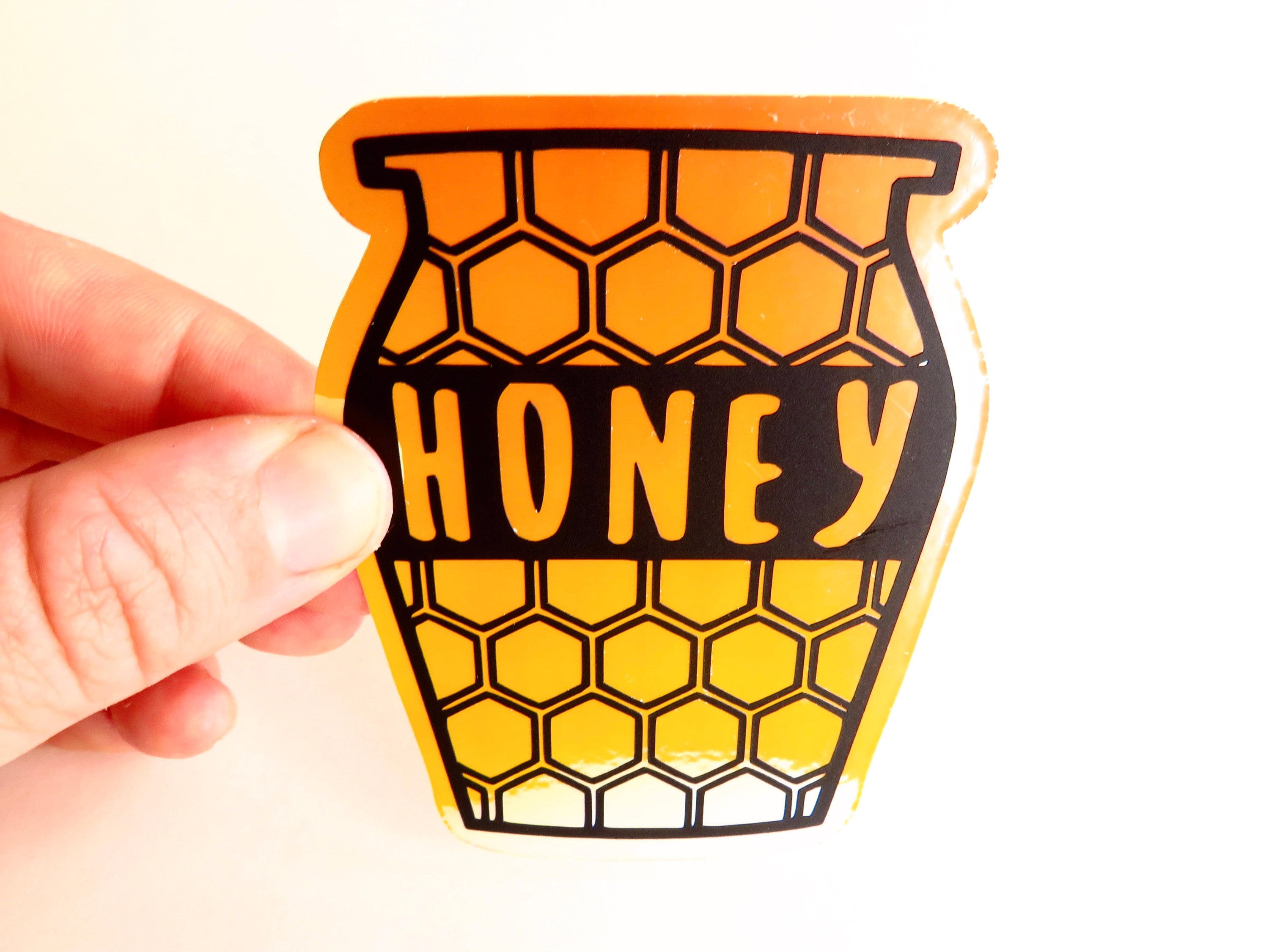 Honey sticker holographic honeycomb pattern | Etsy