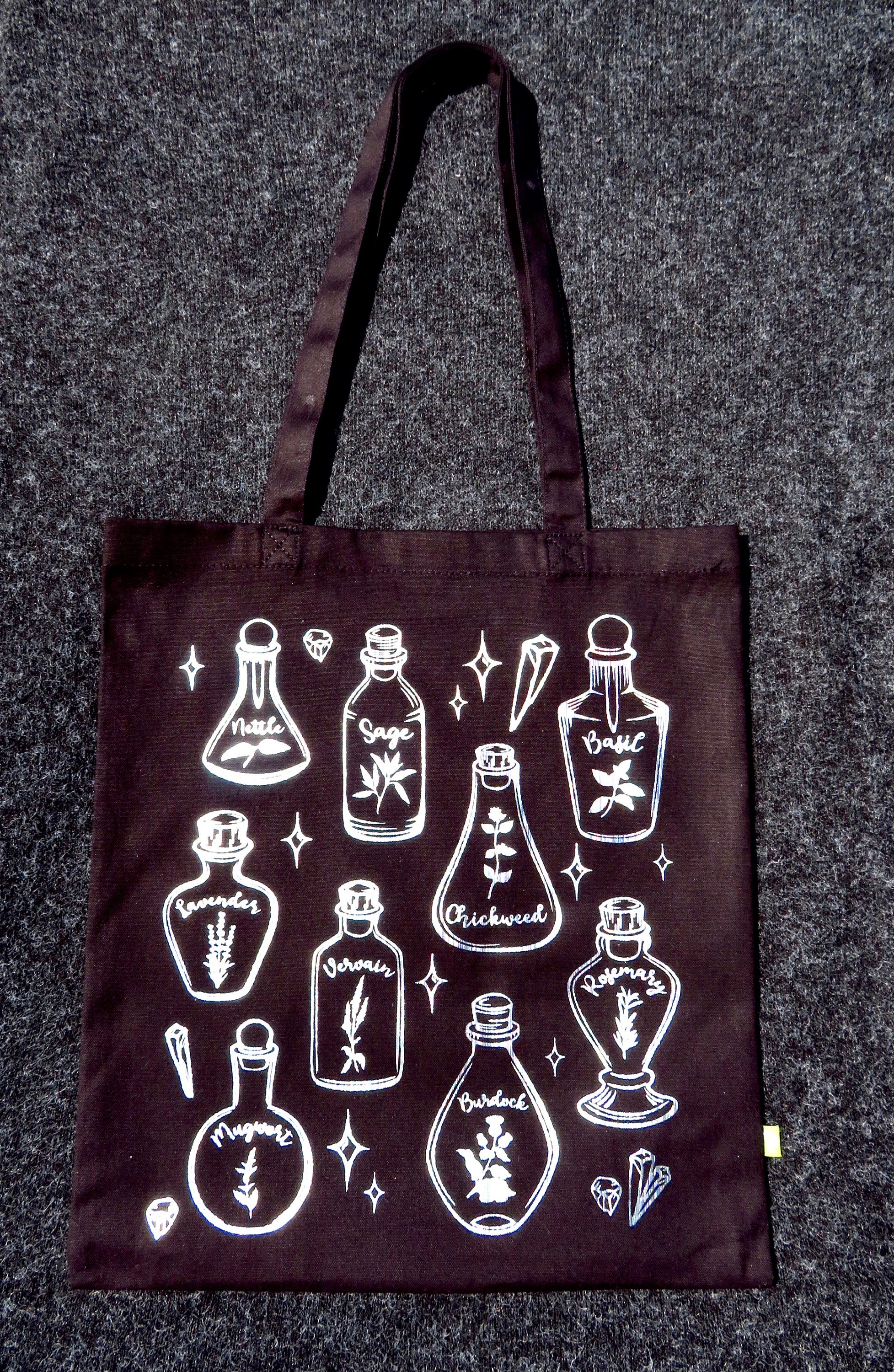 Herb Potion Bottle Tote Bag Organic Cotton Green Witch - Etsy UK
