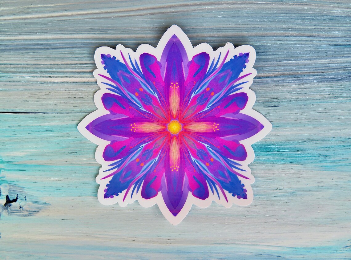 Flower sticker floral laptop decal | Etsy