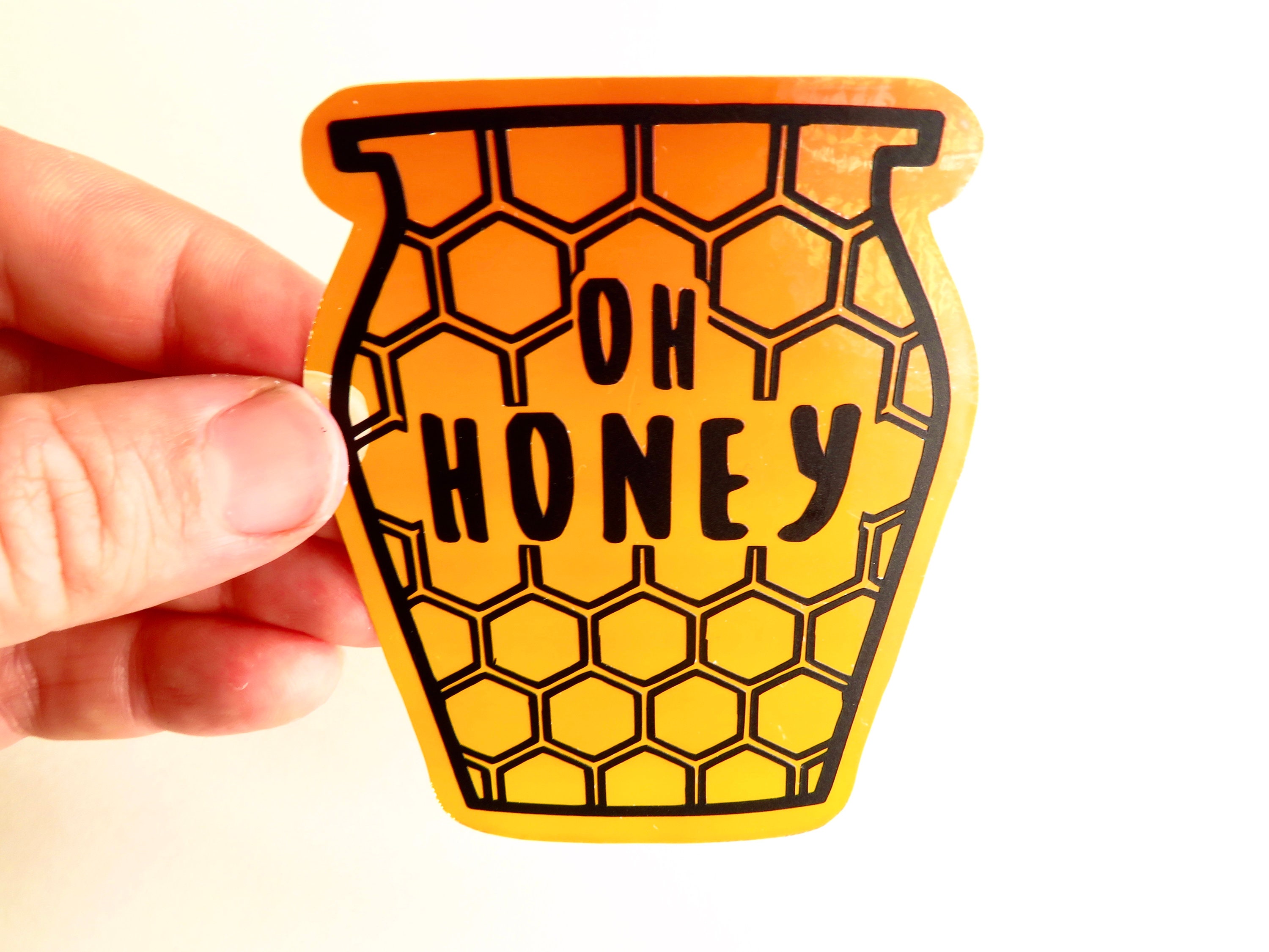 Honey sticker holographic honeycomb pattern | Etsy