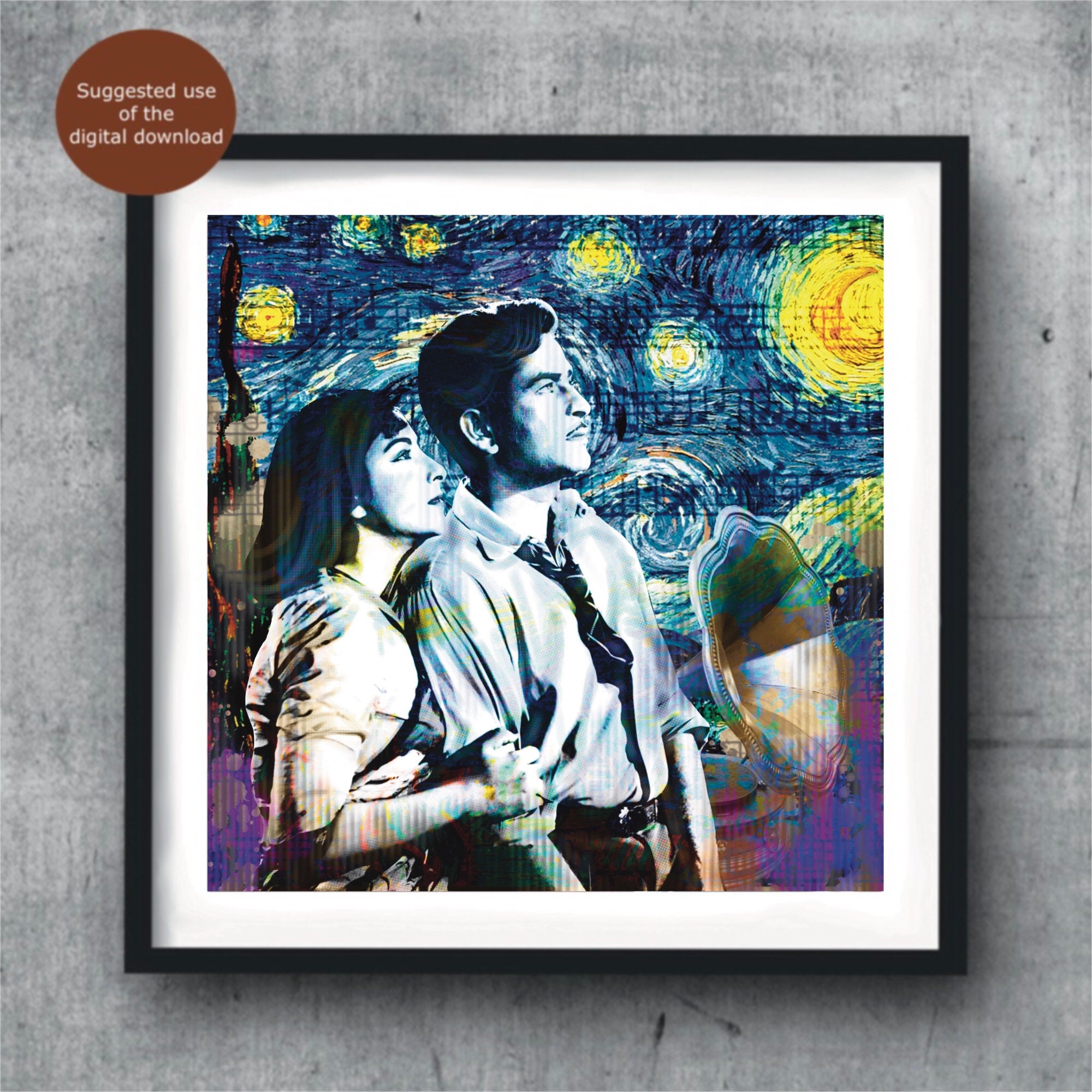 Raj Kapoor & Nargis Bollywood Art Print: Classic Film Poster (digital ...