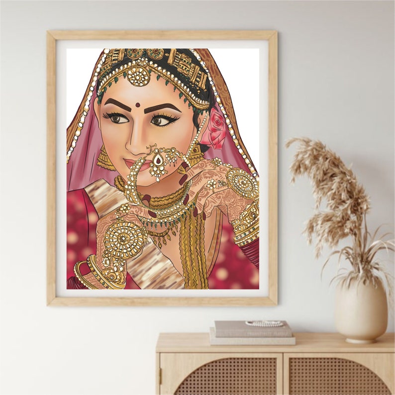 Indian Bride Art Print: South Asian Wedding Portrait (digital Download ...