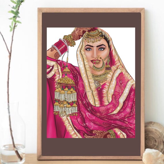 Traditional Indian Bride Painting