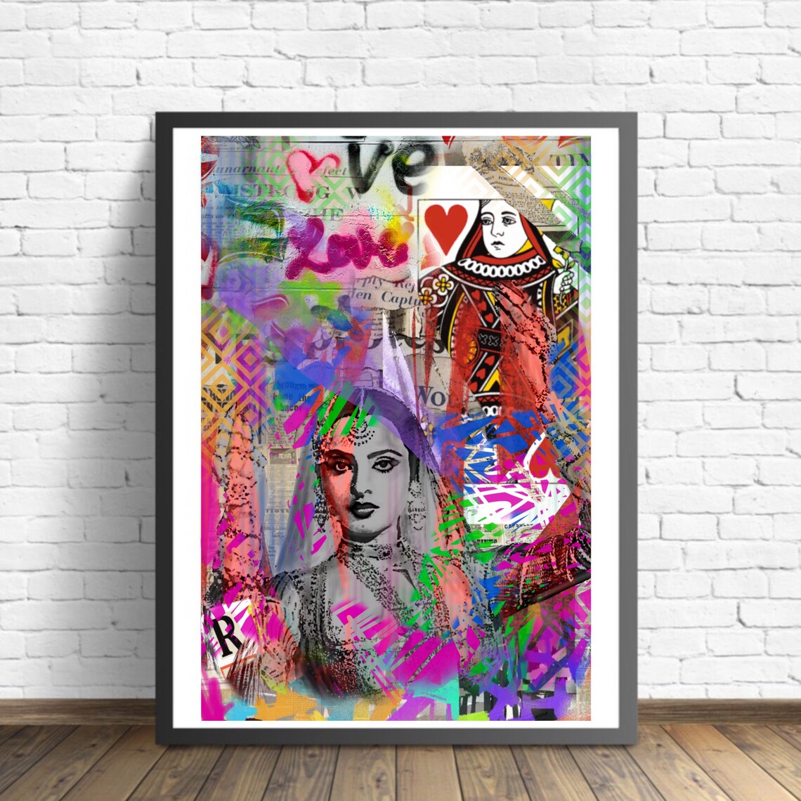 Queen of Hearts - Rekha | Bollywood Wall Art | Digital Download ...