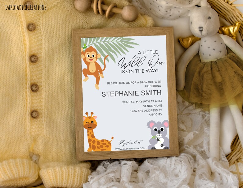Wild One Baby Shower Invitation, A Little Wild One is on the Way ...