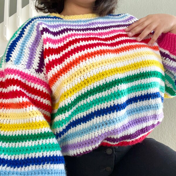 Rainbow Sweater - Etsy