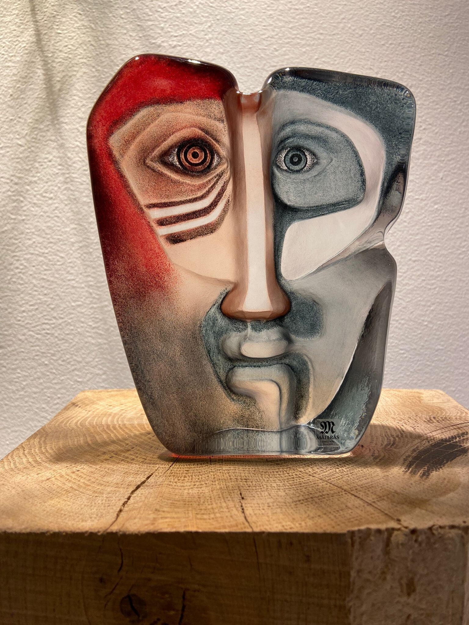 Domino Red Glass Sculpture by Mats Jonasson Sweden - Etsy