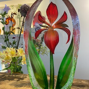 Crystal Lily Flower Sculpture by Famous Artist Mats Jonasson Sweden ...