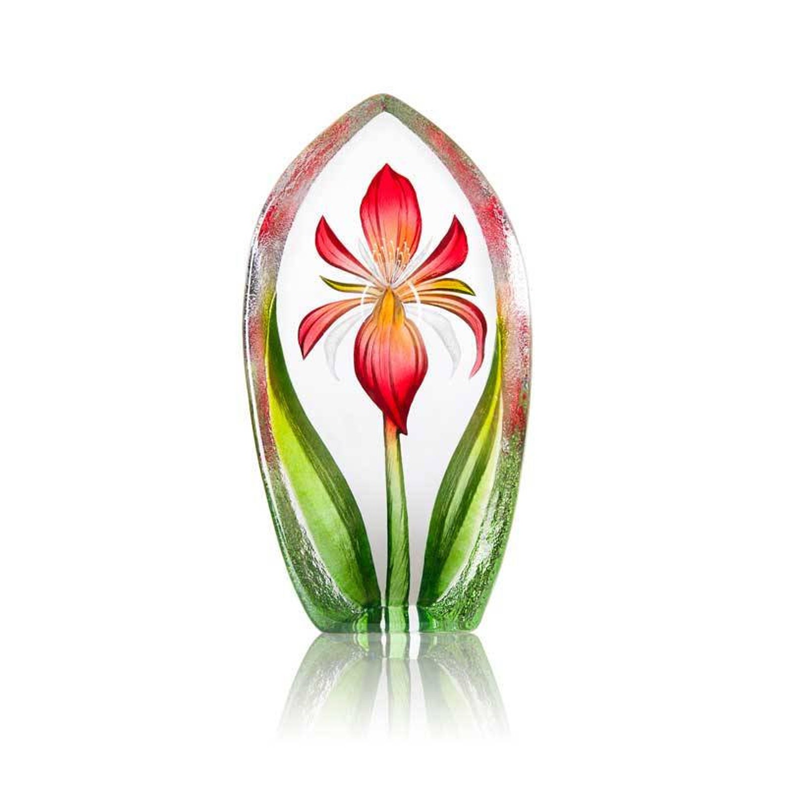 Crystal Lily Flower Sculpture by Famous Artist Mats Jonasson Sweden ltd ...