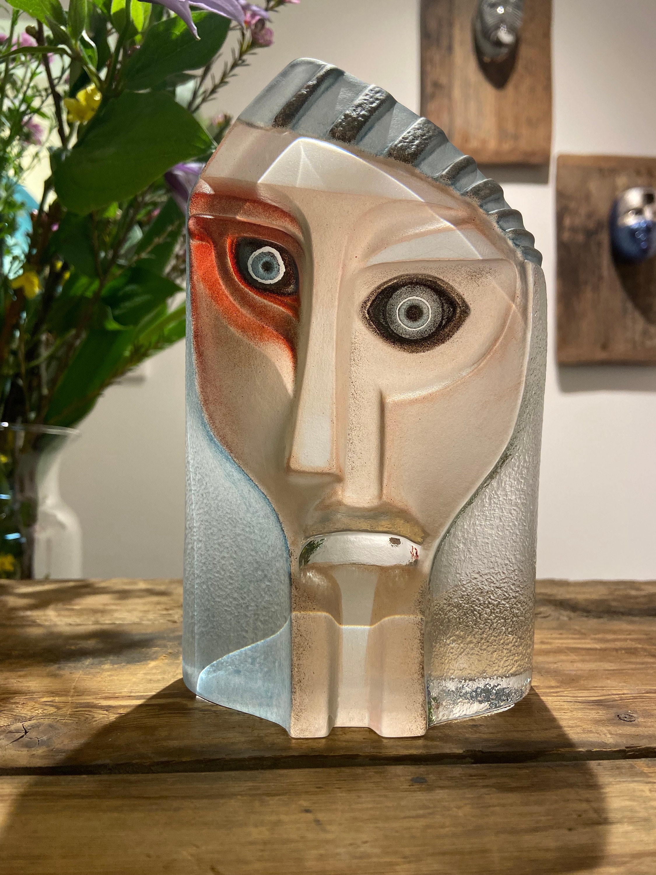 Kristallen Masker Xerxes Door Mats Jonasson Maleras Glaskunst Zweden - Etsy