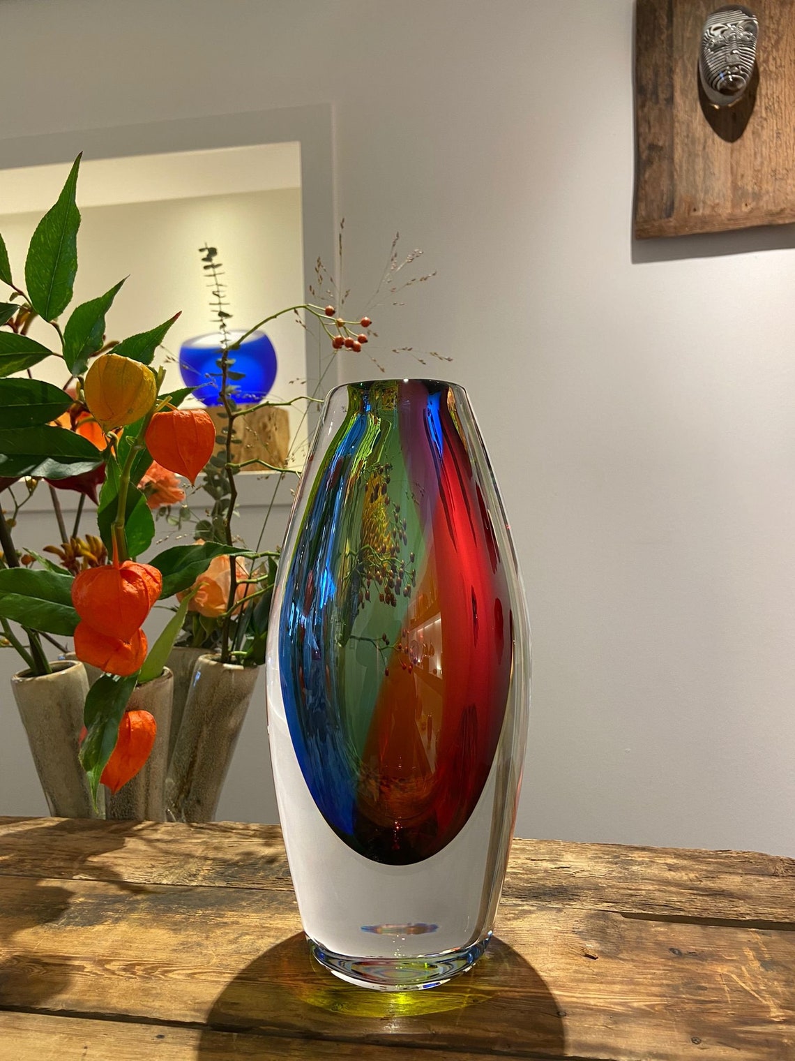 Elegant Rainbow Art Glass Vase, Special Gift, Handmade Dutch Design - Etsy