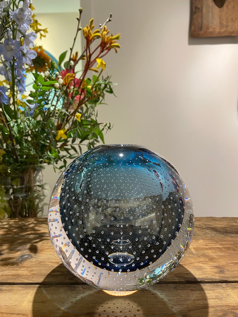 Art Glass Ball-paperweight With Beautiful Pure Air Pattern - Etsy