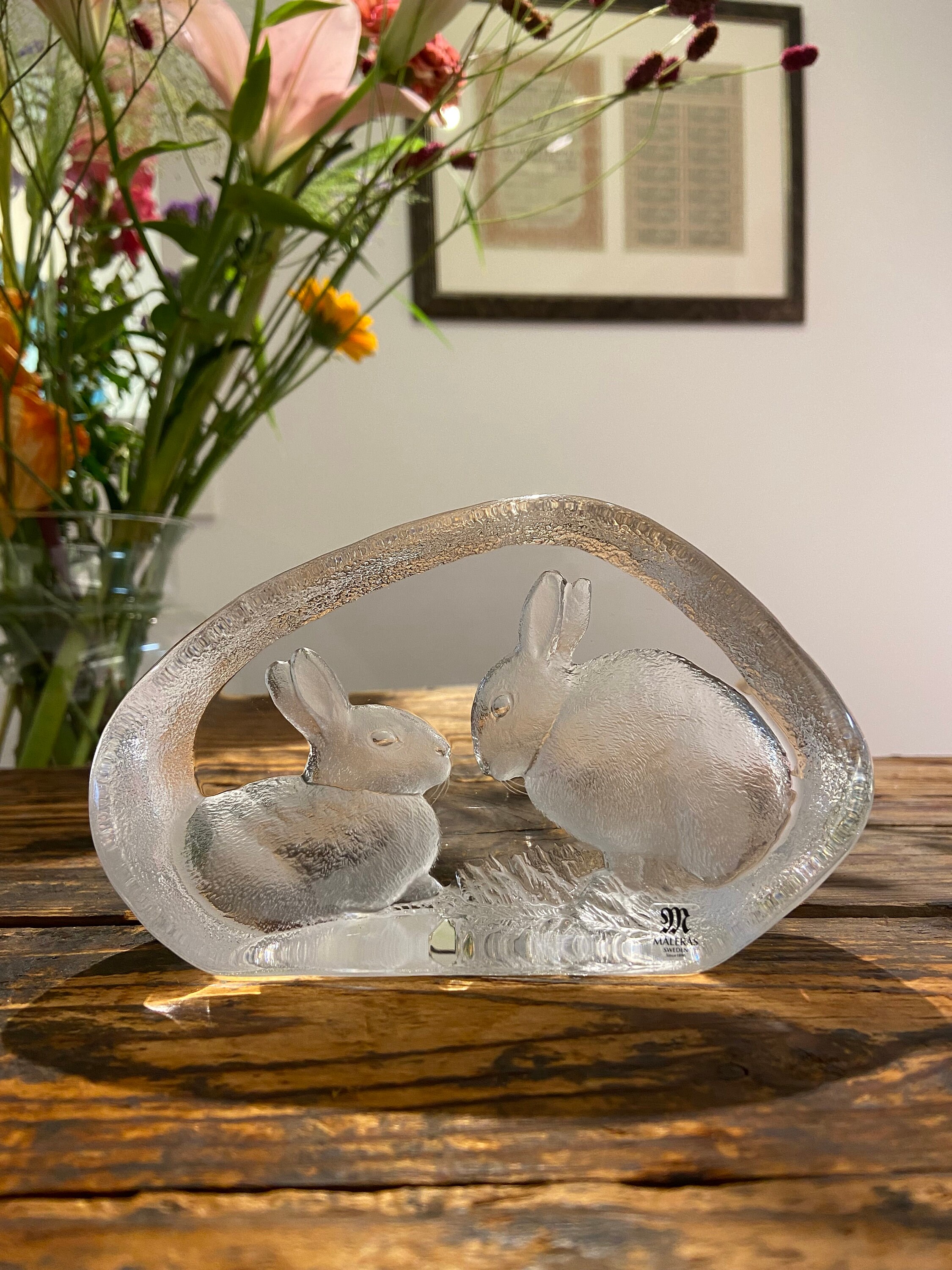 Crystal Rabbits Sculpture by Mats Jonasson Maleras Sweden - Etsy