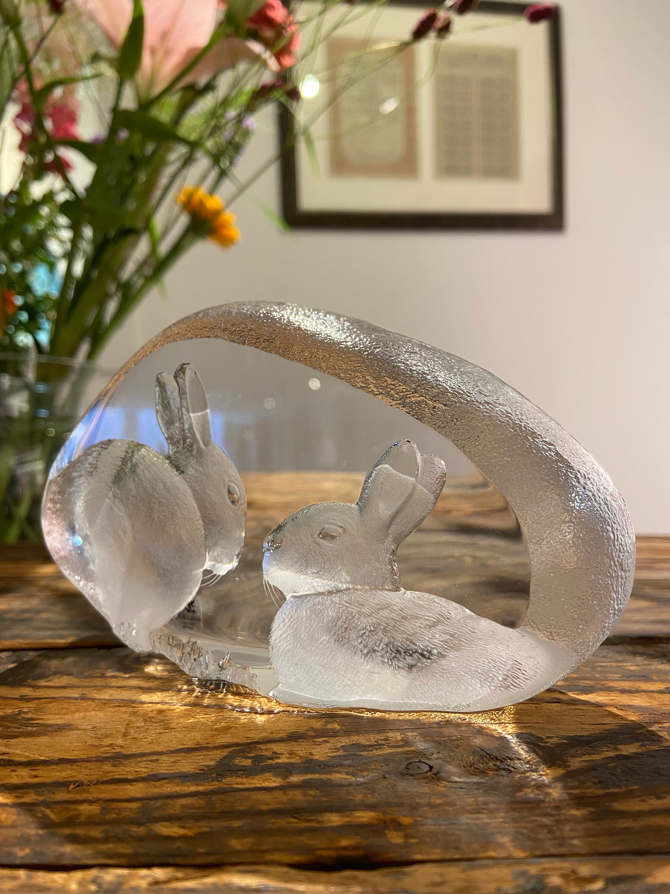 Crystal Rabbits Sculpture by Mats Jonasson Maleras Sweden - Etsy