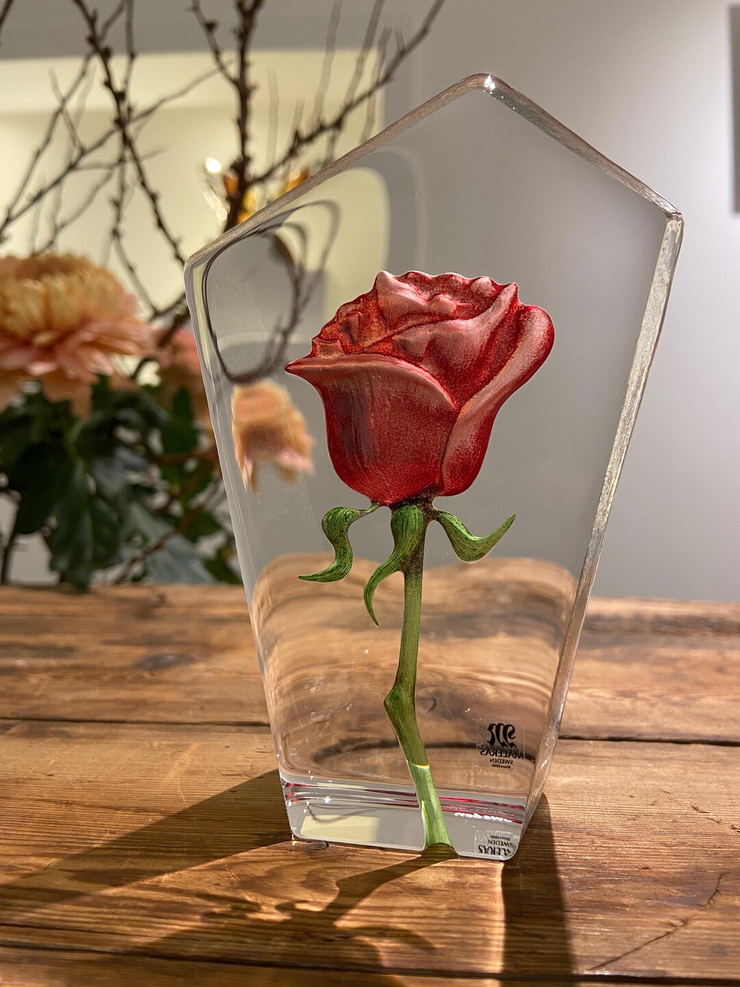 Prachtige Rode Roos Van Mats Jonasson Sweden Kunstglas Handgemaakt - Etsy