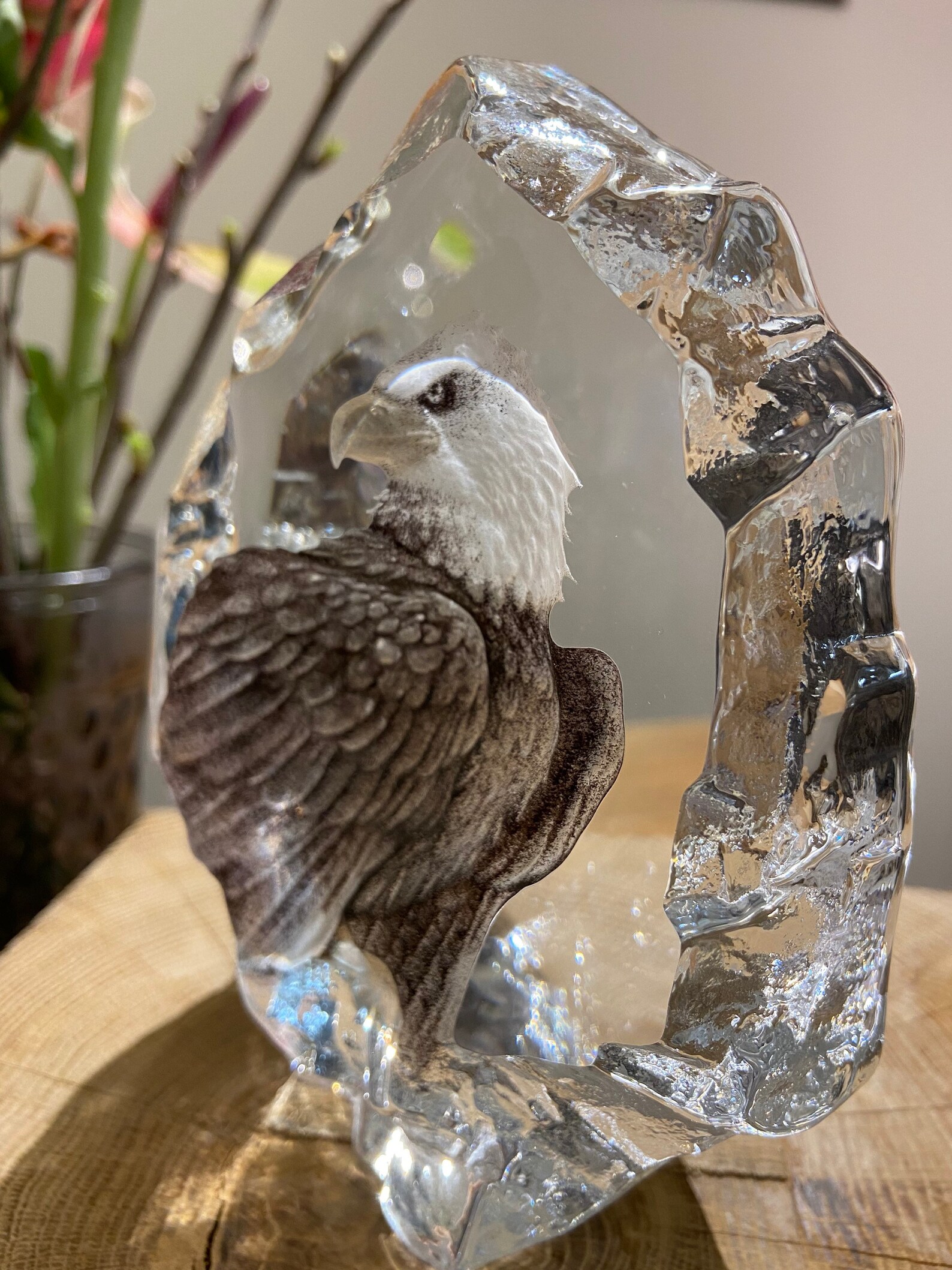Bald Eagle Glass Sculpture By Mats Jonasson Sweden Etsy