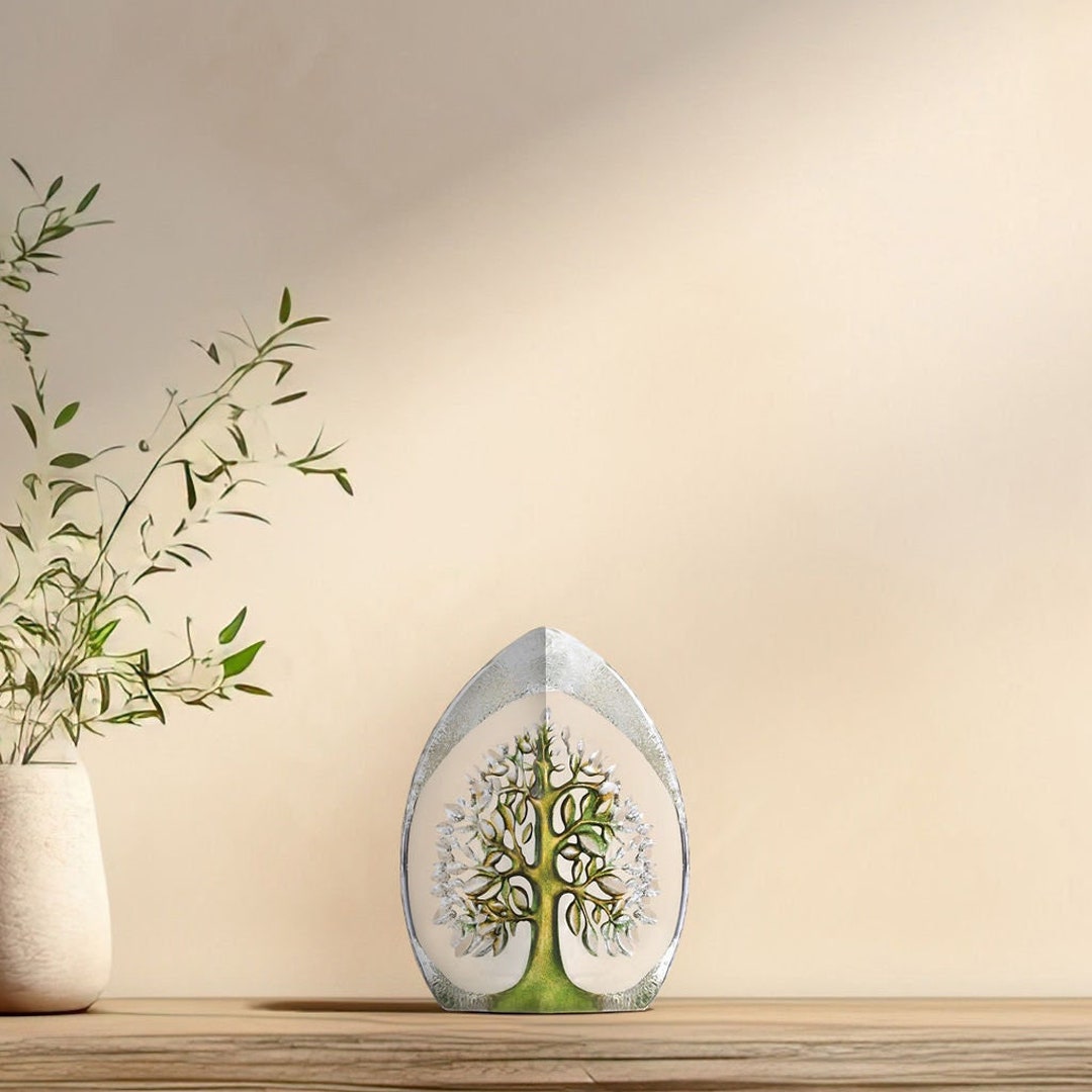 Tree of Life Yggdrasil Stamboom Groen Glazen Sculptuur Van Mats ...