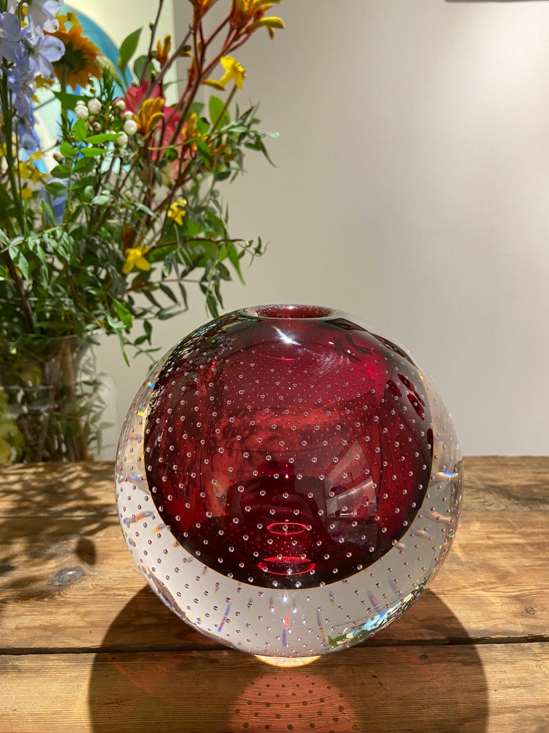 Art Glass Ball-paperweight With Beautiful Pure Air Pattern Hand Made in ...