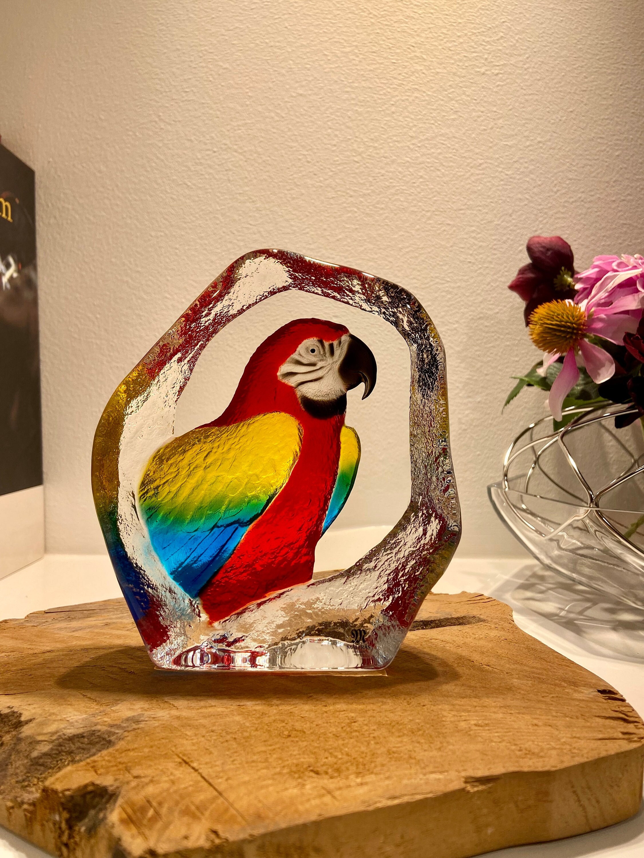 Beautiful Parrot Bird Glass Sculpture Handmade by Mats - Etsy