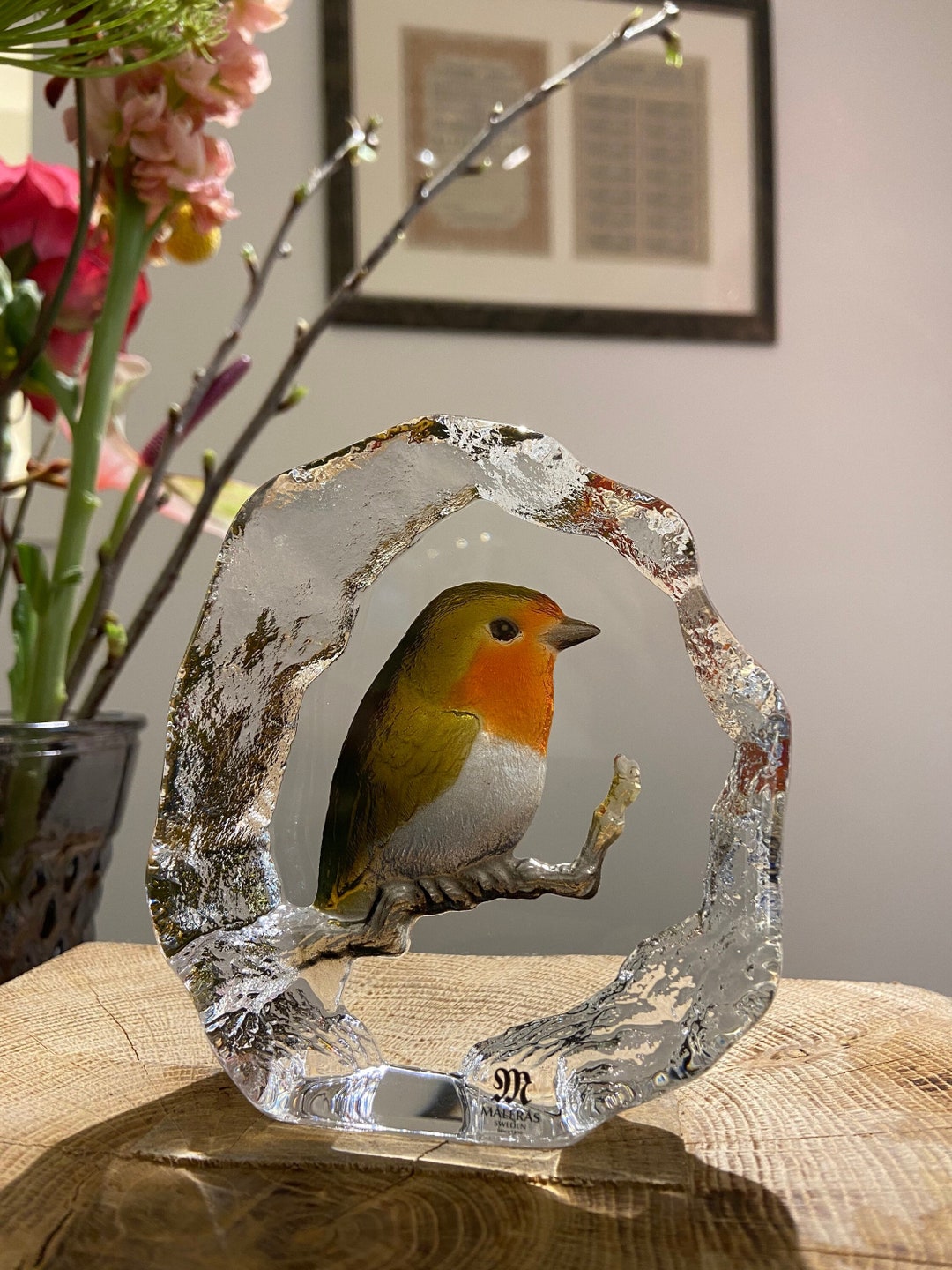 Mooie Robin Vogel Sculptuur Handgemaakt Kristal Door Mats Jonasson ...