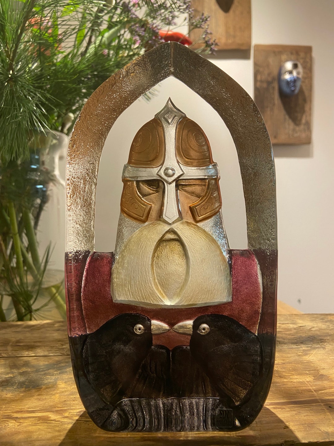 Odin by Mats Jonasson Maleras Art Glass Sculpture Sweden - Etsy