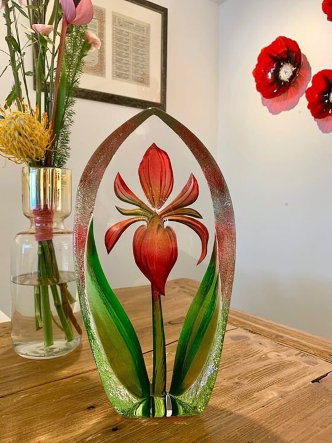 Crystal Lily Flower Sculpture by Famous Artist Mats Jonasson Sweden ltd ...