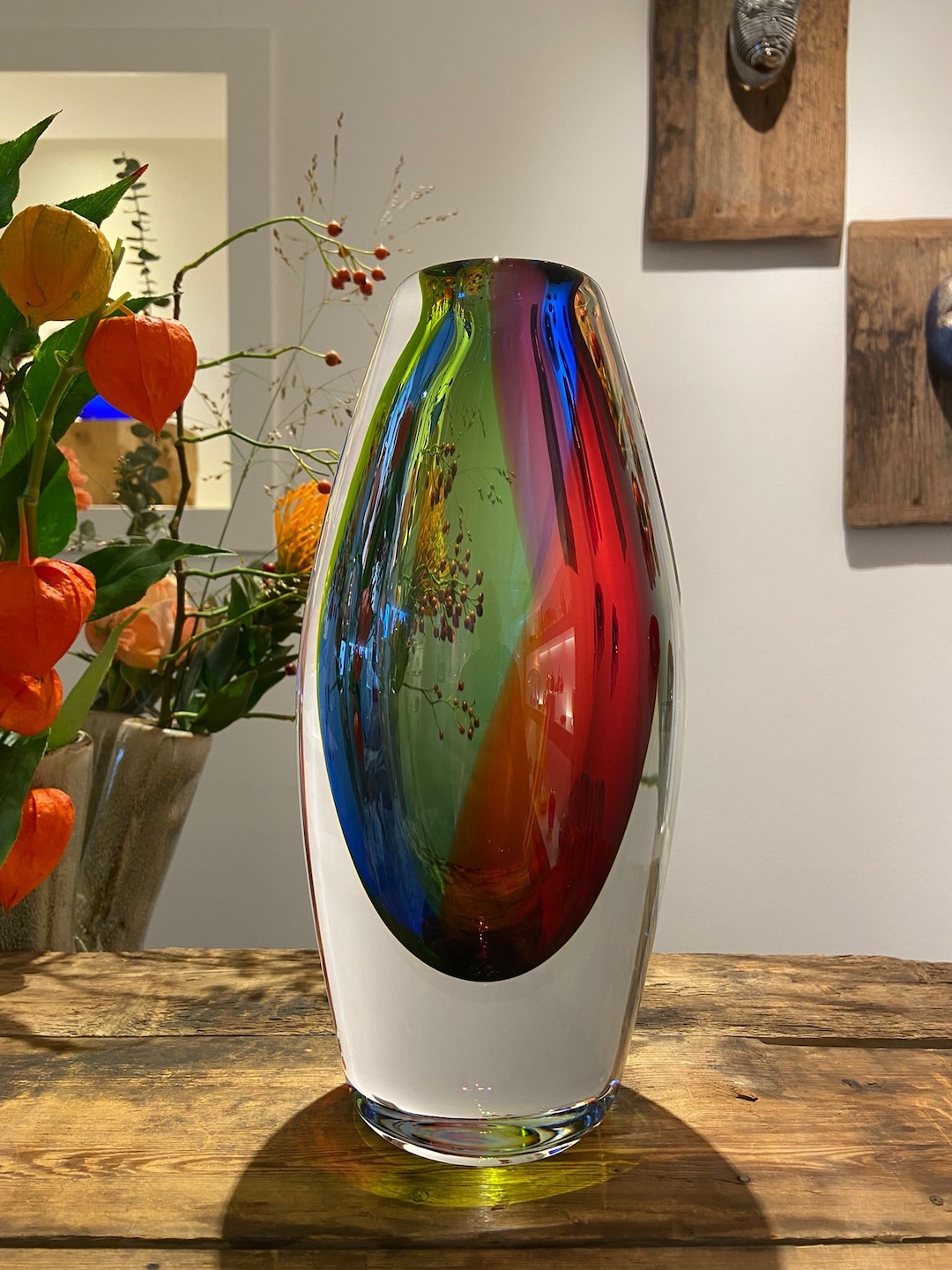 Elegant Rainbow Art Glass Vase, Special Gift, Handmade Dutch Design - Etsy