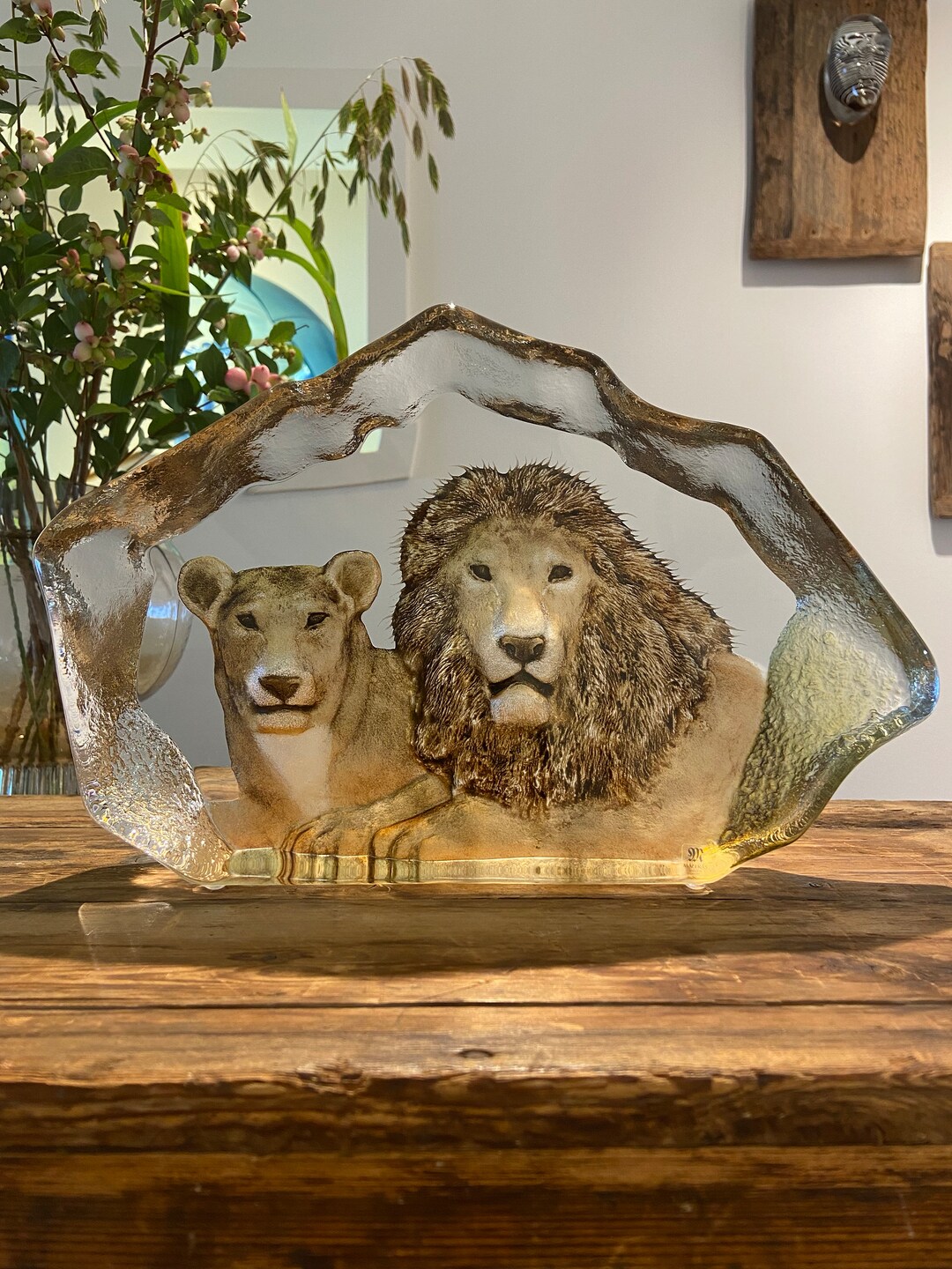 Crystal Lion Exclusive Handmade Sculpture by Mats Jonasson Sweden (ltd ...