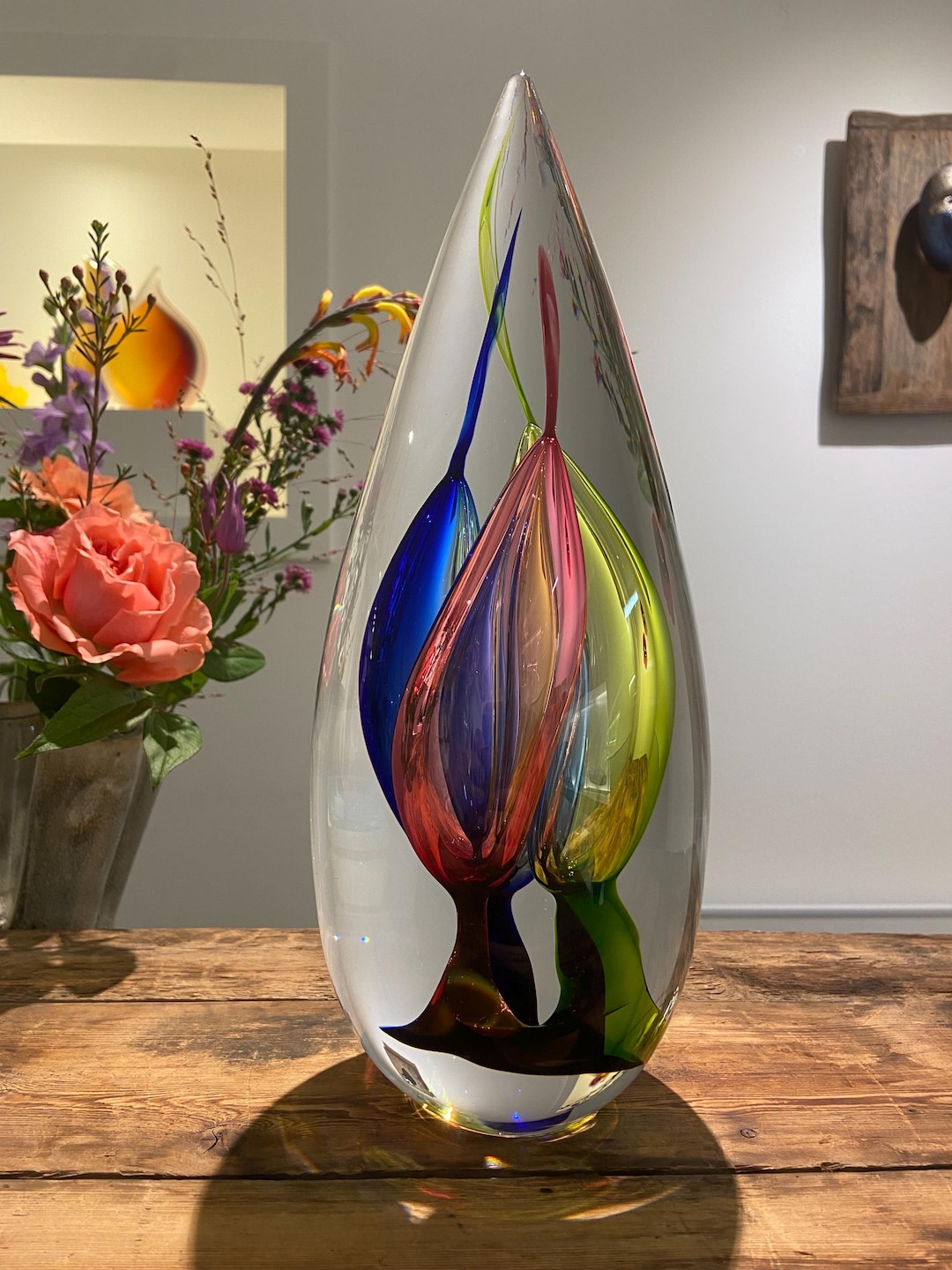 Handmade Rainbow Glass Sculpture: Scandinavian Art Glass by Lennart ...