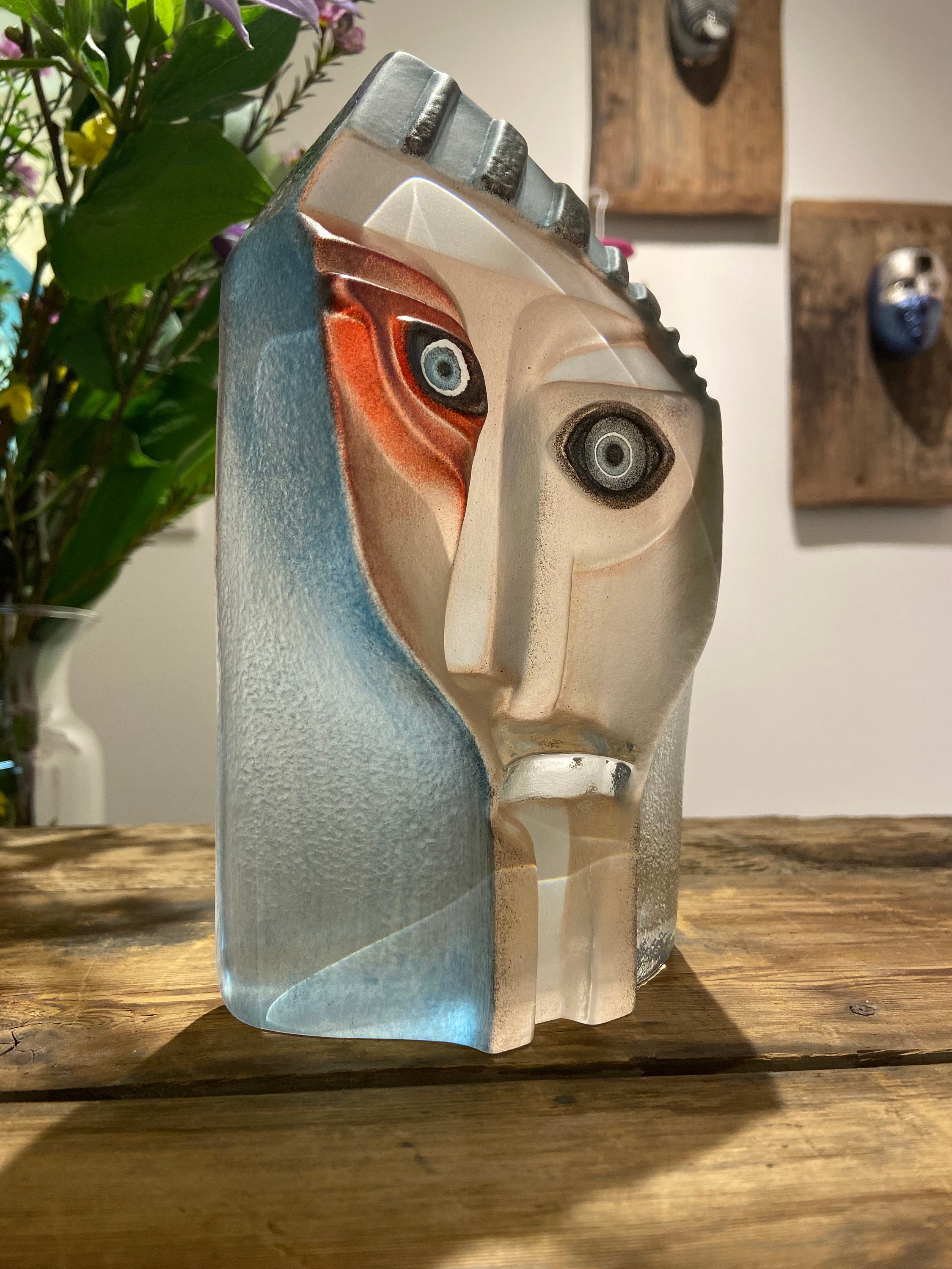 Kristallen Masker Xerxes Door Mats Jonasson Maleras Glaskunst Zweden - Etsy