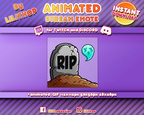 1 Animated Emote Rip Twitch Graveyard With a Ghost Blue Green - Etsy