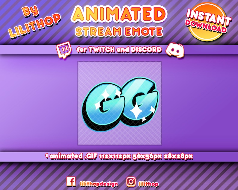 1 Animated Emote Twitch Blue GG - Etsy