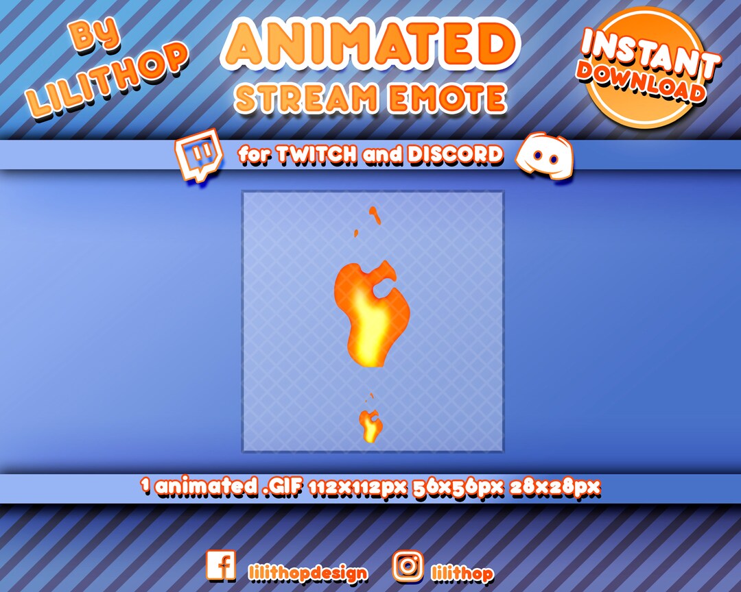 Animated Flame Emote / Fire / Red / Orange / Yellow / Twitch - Etsy