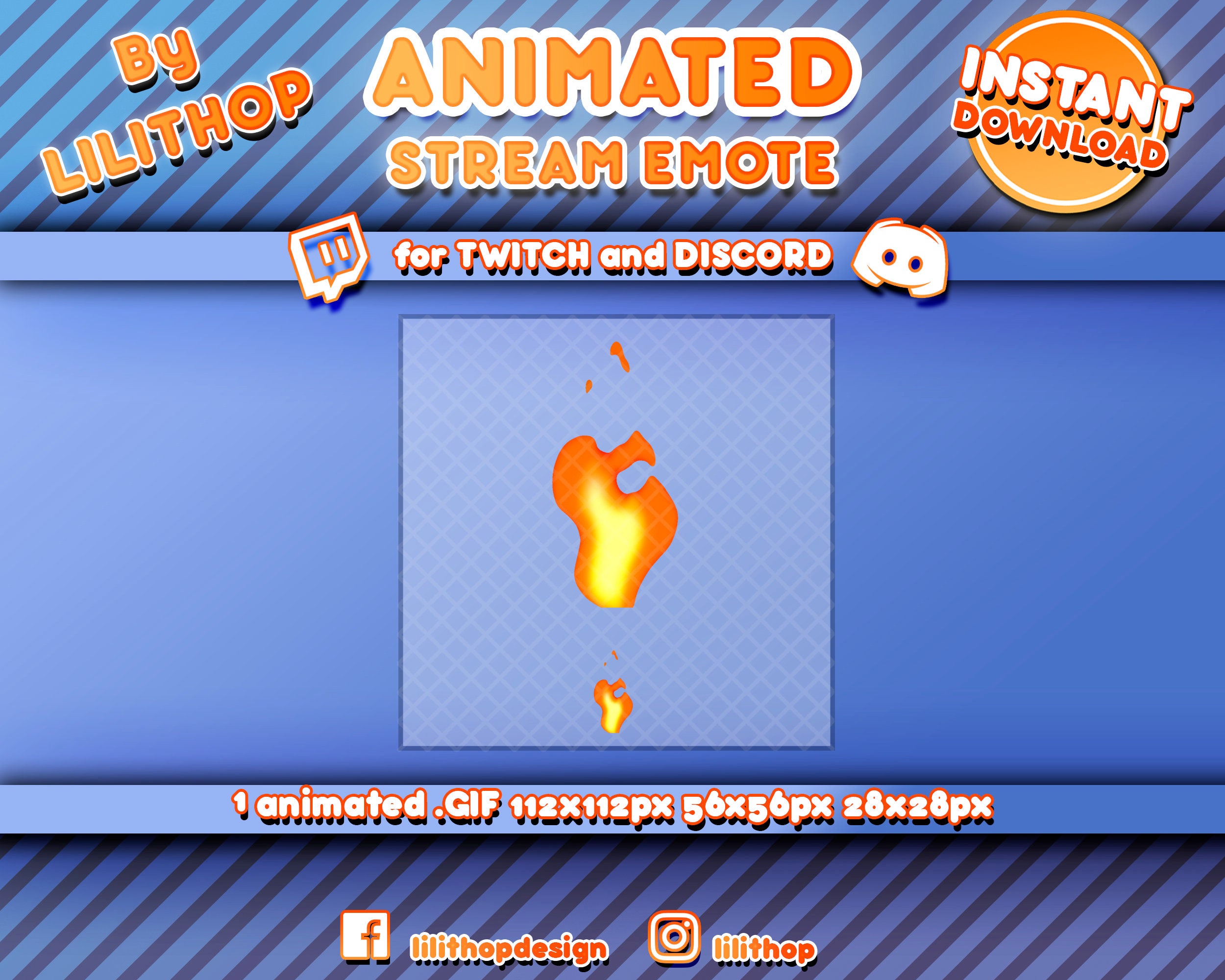 Animated Flame Emote / Fire / Red / Orange / Yellow / Twitch - Etsy