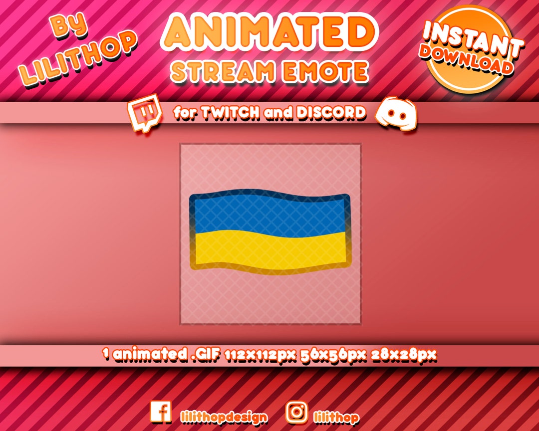 Animated Emote of the Ukrainian Flag, in Support of Ukraine Blue Yellow ...