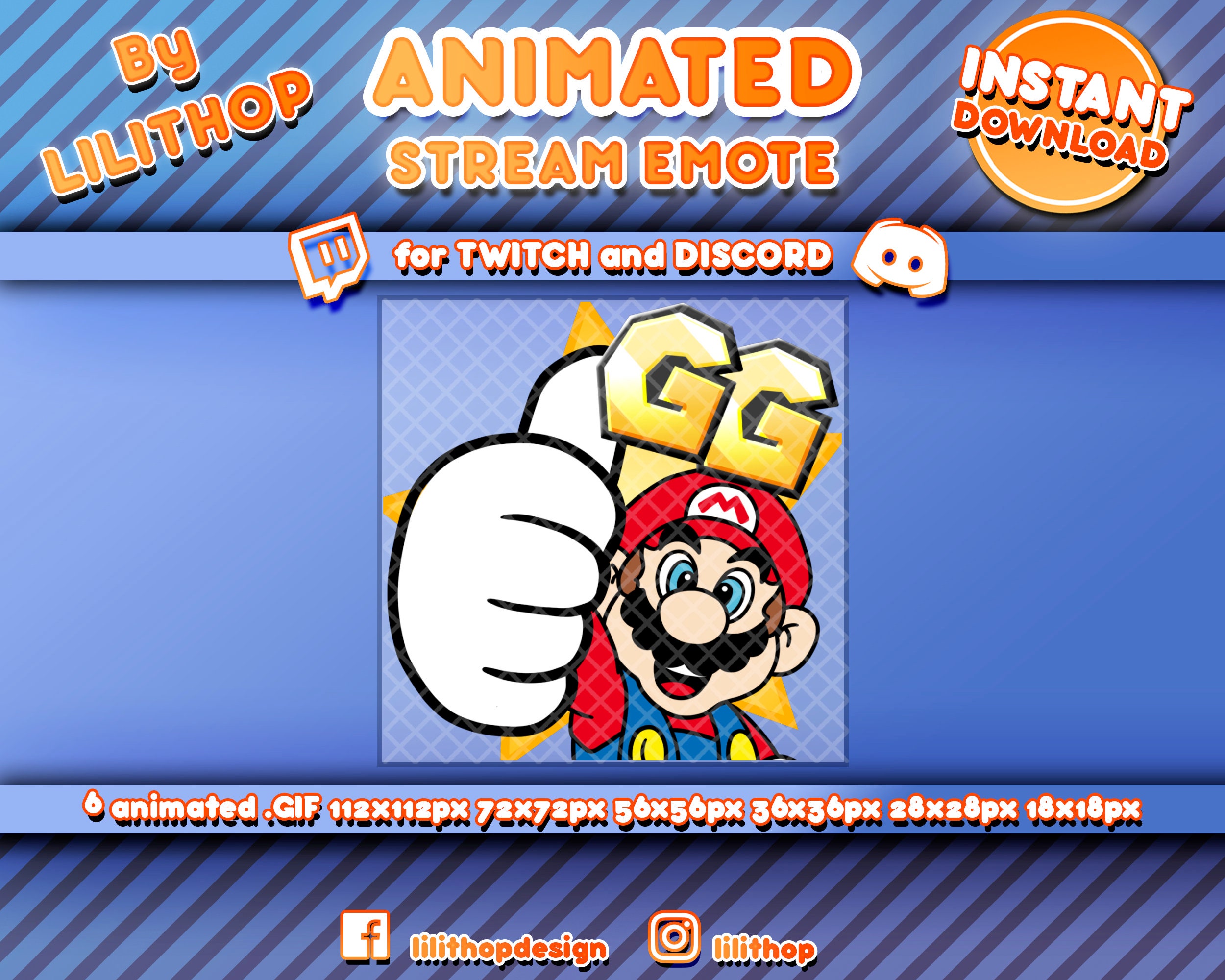 Mario Bros GG Animated Emote - Etsy UK