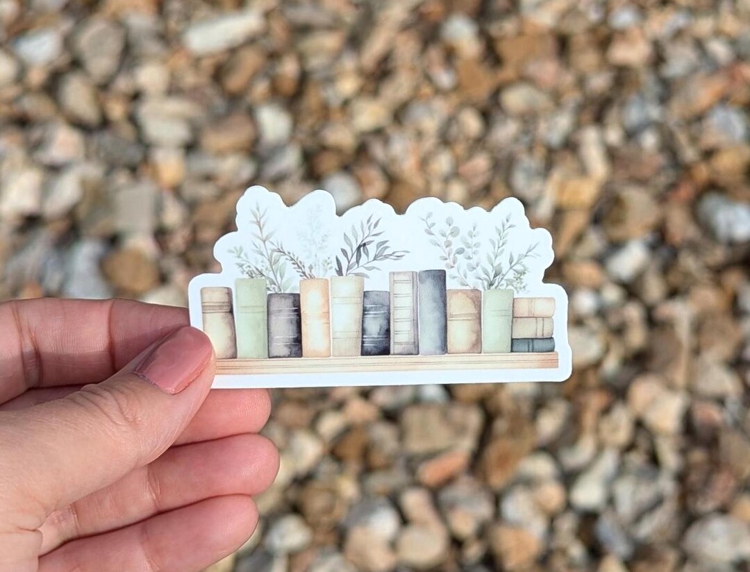 Bookshelf Sticker Gift for Reader Bookish Gifts Farmhouse Bookshelf ...