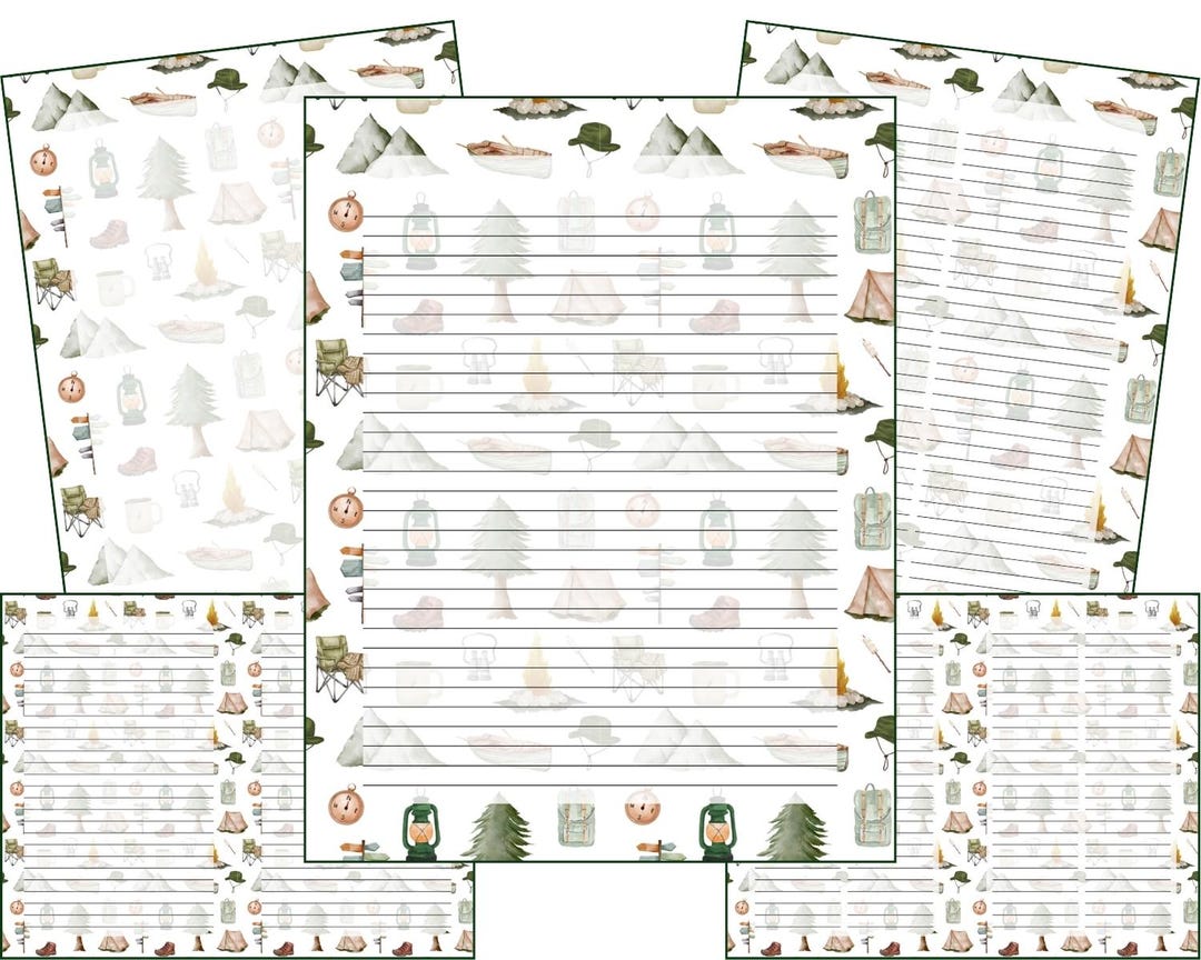 Camping Notes Bundle | Printable Camping Sheets | Adventure Journaling ...
